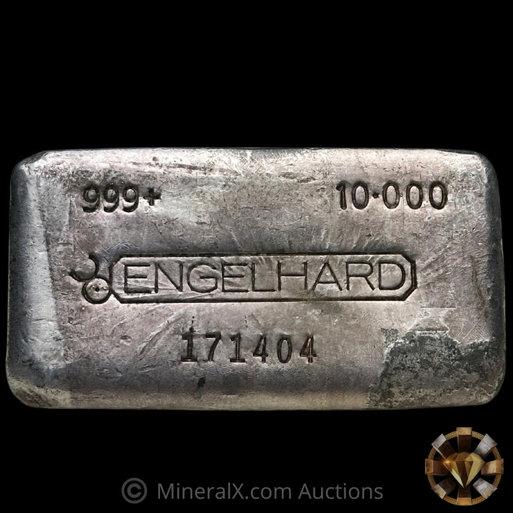 10oz Engelhard 5th Series Floating Decimal Bull Logo Vintage Silver Ba ...