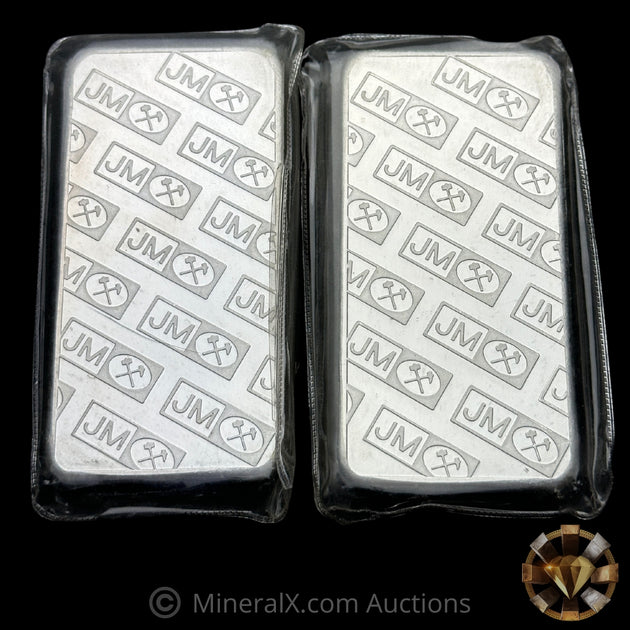 x2 10oz JM Johnson Matthey Vintage Silver Bar Lot – MineralX