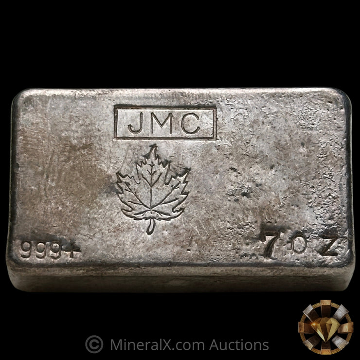 7oz JMC Johnson Matthey Maple Leaf Vintage Silver Bar – MineralX