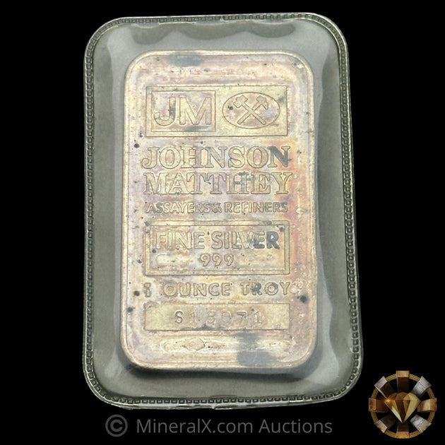 1oz JM Johnson Matthey Sooter Studios Vintage Silver Bar In Original S ...