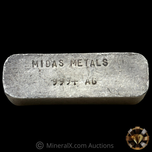 1oz Midas Metals Vintage Silver Bar – MineralX