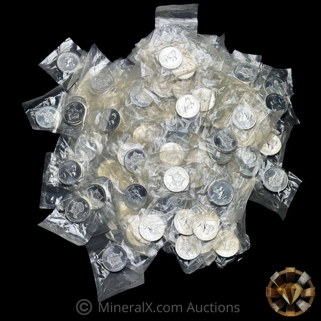 x100 1oz 1982 Vintage Eagle Monex Silver Coins Mint in Original Seals ...