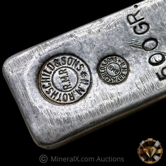 500g N.M. Rothschild & Sons RMR Vintage Silver Bar – MineralX