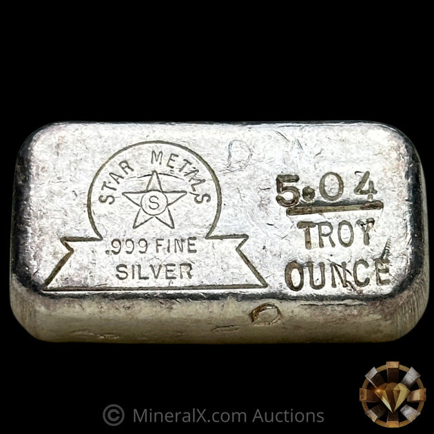 5.04oz Star Metals Vintage Silver Bar – MineralX