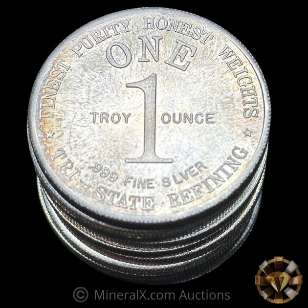 x10 1oz 1976 Tri State Refining "God Bless America" Vintage Silver Coi ...