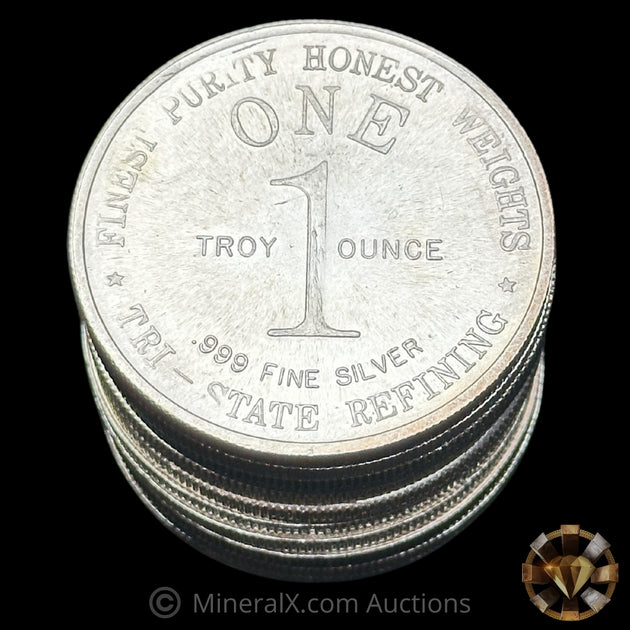 x10 1oz 1976 Tri State Refining "God Bless America" Vintage Silver Coi ...