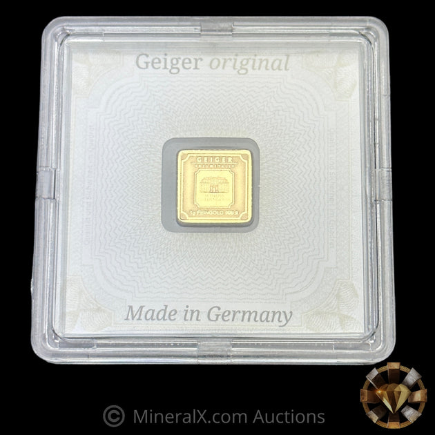 x16 1g Geiger Gold & Silver Square Bars In Original Assay Packaging (8 ...