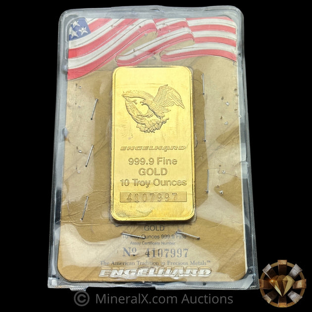 10oz Engelhard Eagle Vintage Gold Bar – MineralX