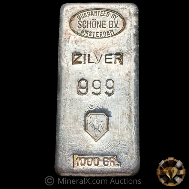 1000g (Kilo) Schone BV Amsterdam Zilver Vintage Silver Bar – MineralX