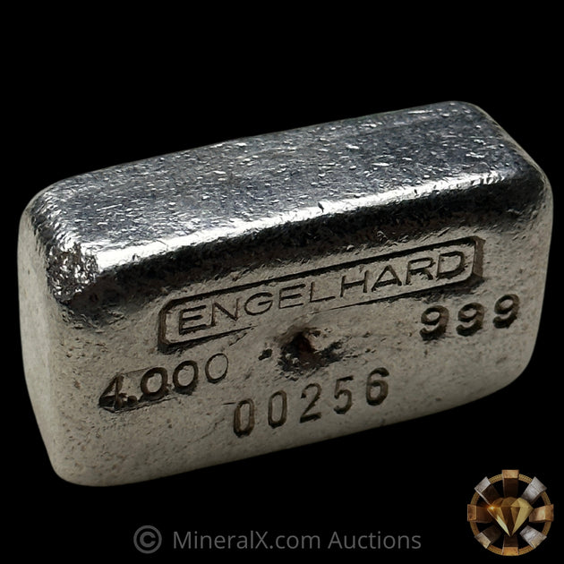 4oz Engelhard 00 Leading Low Serial Top Hallmark Vintage Silver Bar ...
