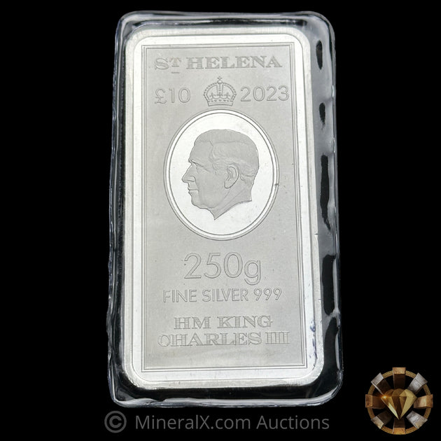 250g 2023 The East India Company HM King Charles Silver Bar – MineralX