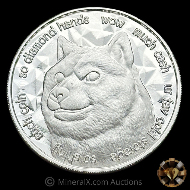 100x 1oz 2021 Dogecoin Gem BU Collectible Silver Coins (x5 20oz Rolls ...