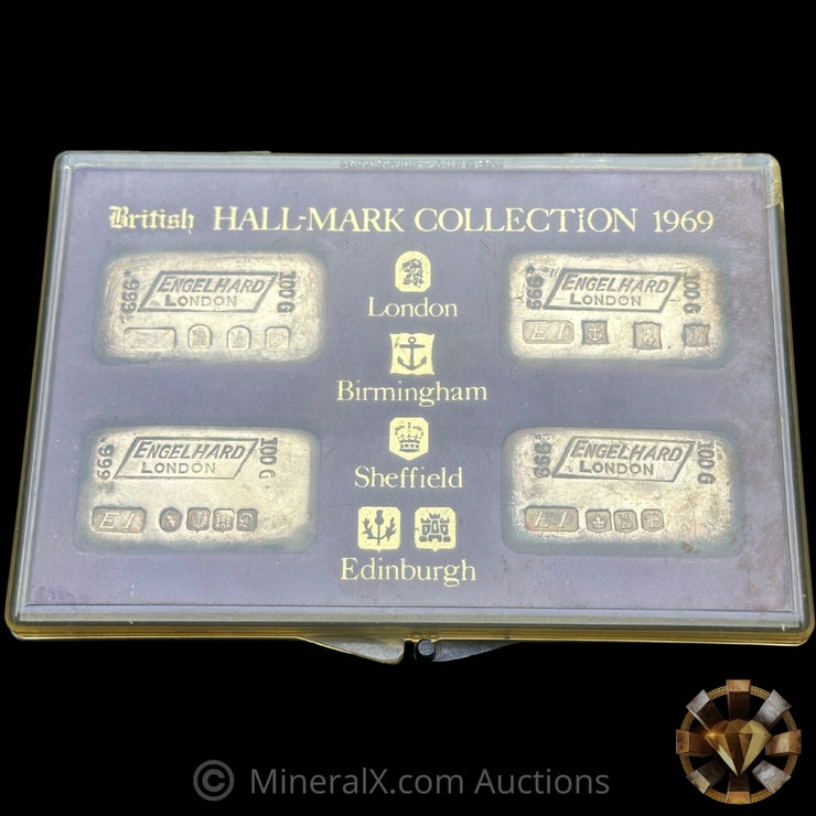 x4 100g 1969 Engelhard London British Hallmark Collection Vintage Silv ...