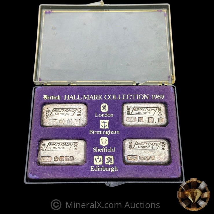 x4 100g 1969 Engelhard London British Hallmark Collection Vintage Silv ...