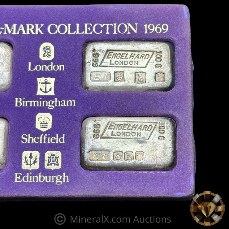 x4 100g 1969 Engelhard London British Hallmark Collection Vintage Silv ...