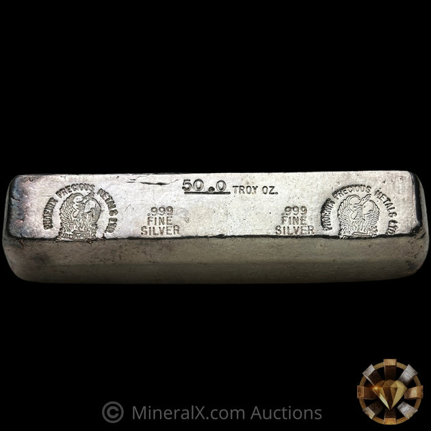 50oz Phoenix Precious Metals LTD Large Hallmark Vintage Silver Bar ...