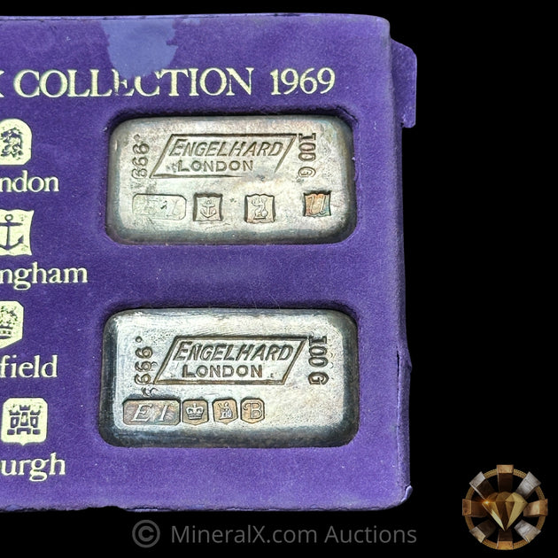 x4 100g 1969 Engelhard London British Hallmark Collection Vintage Silv ...