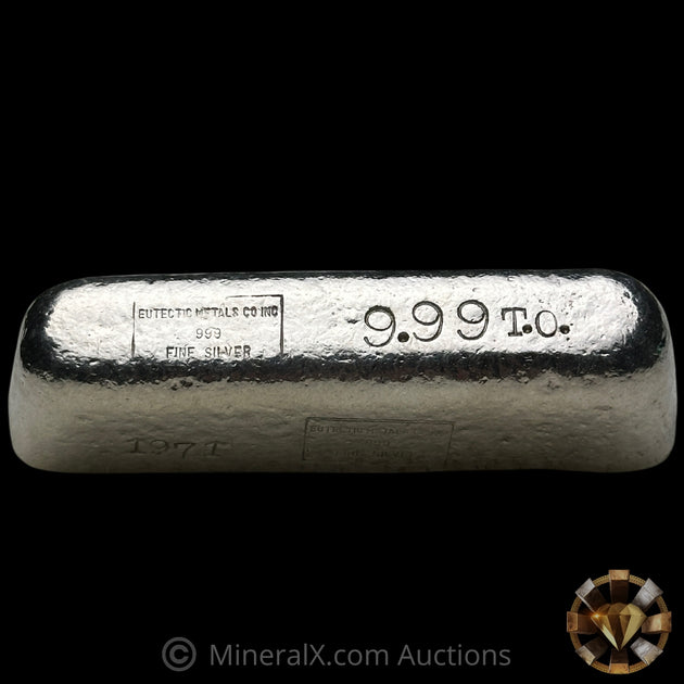 9.99oz 1971 Eutectic Metals Co Inc Double Hallmark Vintage Silver Bar ...