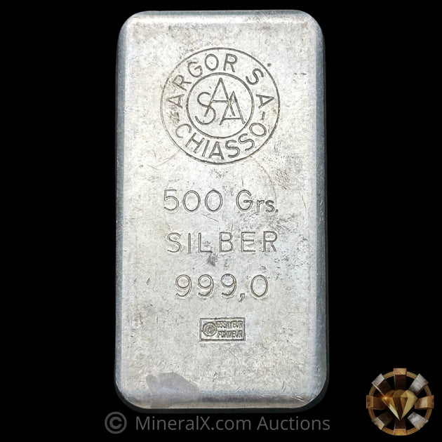 500g (1/2 Kilo) Argor SA Chiasso Vintage Silver Bar – MineralX