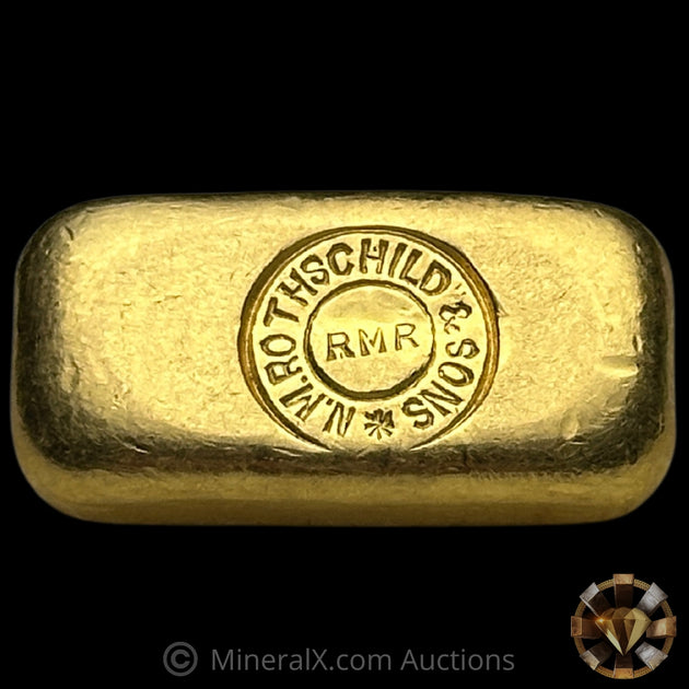 1oz N M Rothschild & Sons RMR Early "995.0" Fineness Vintage Gold Bar ...