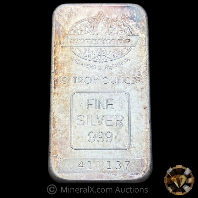 10oz Engelhard Assayers & Refiners TD Bank Reverse Vintage Silver Bar ...
