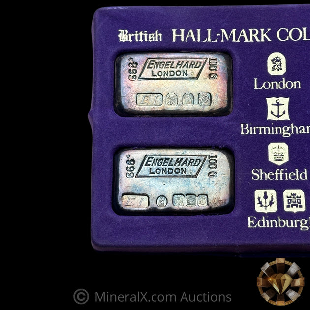 x4 100g 1969 Engelhard London British Hallmark Collection Vintage Silv ...