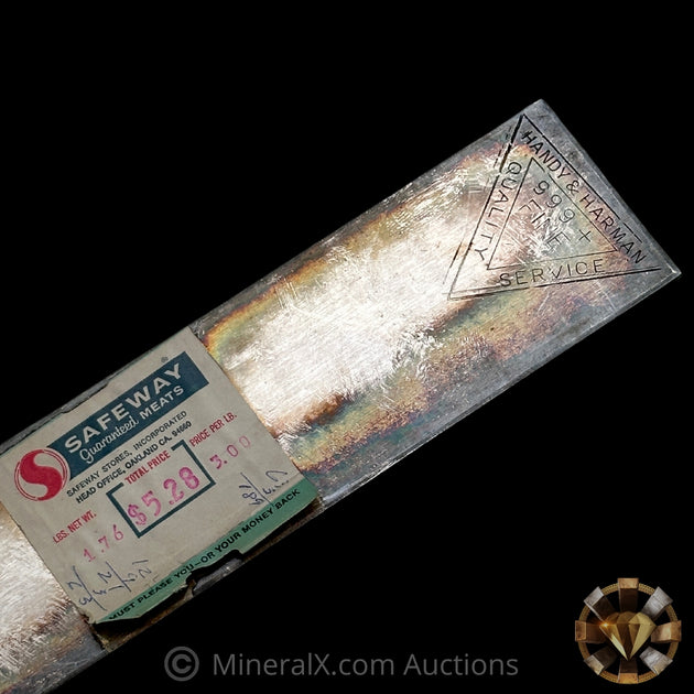 25.66oz HH Handy & Harman Quality Service Vintage Industrial Silver Ba ...