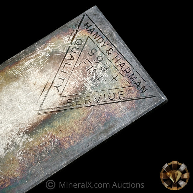 25.66oz HH Handy & Harman Quality Service Vintage Industrial Silver Ba ...