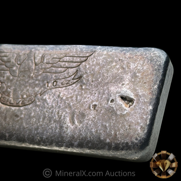 10oz W H Foster Vintage Silver Bar With Deak Triangle Star and Serial ...