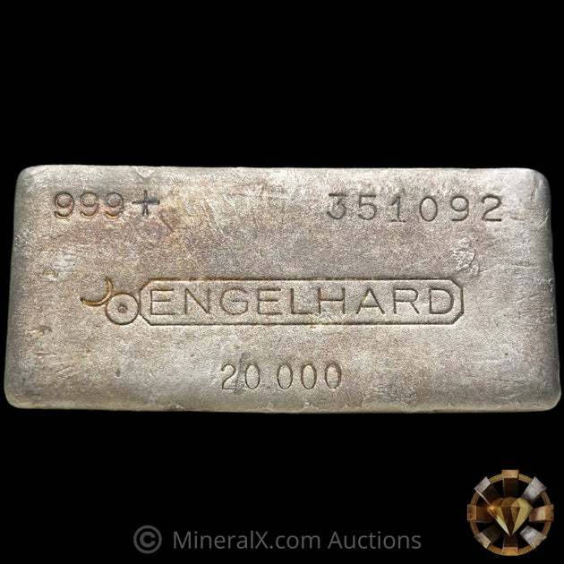 20oz Engelhard Bull Logo 9th Series Striated Reverse Vintage Silver Ba ...