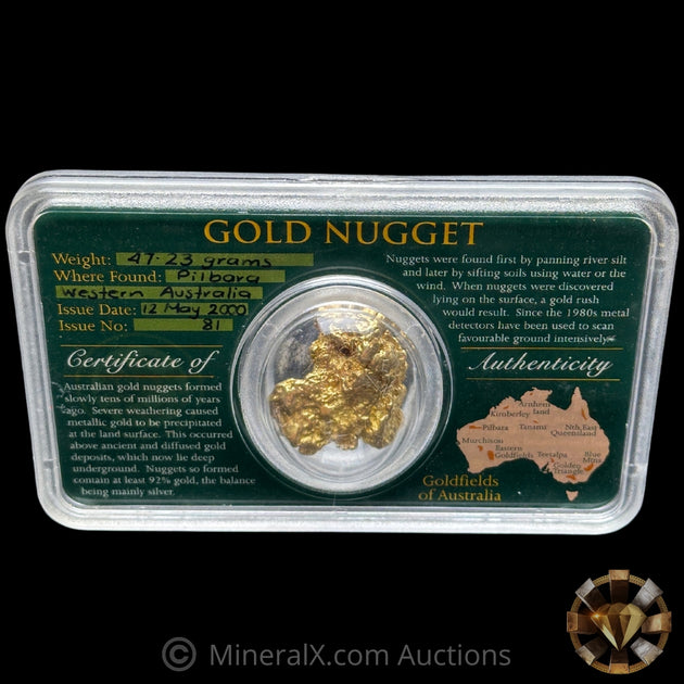 47.23g The Perth Mint Certified / Encased Pilbara Western Australian G ...