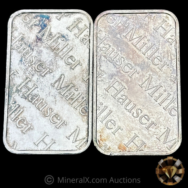 x2 1oz Hauser Miller Vintage Silver Bars – MineralX