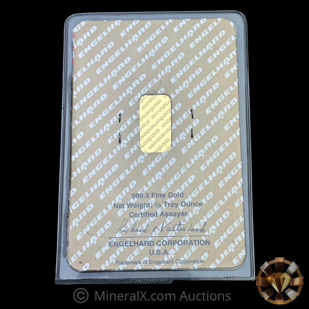 1/2oz Engelhard Gold Label Fractional Vintage Gold Bar Mint In Origina ...