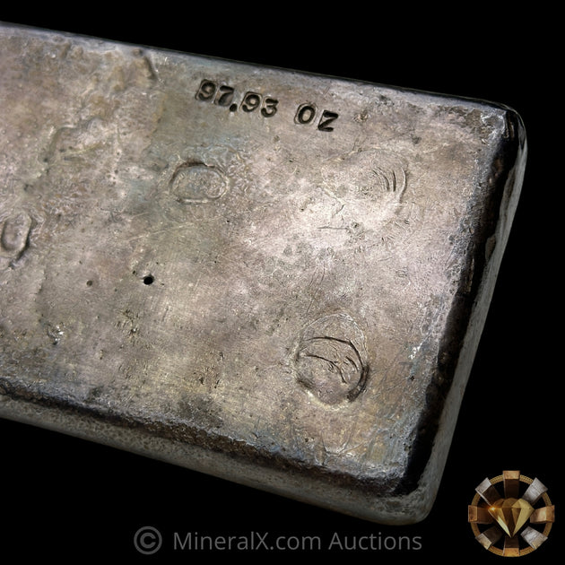 97.93oz San Francisco SF Mint Assay Office Vintage Silver Grease Bar ...