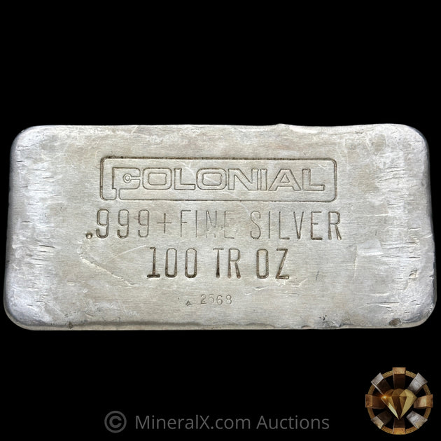 100oz Colonial Vintage Silver Bar – MineralX