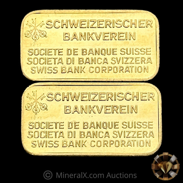 x2 5g Swiss Bank Corporation Vintage Gold Bars – MineralX