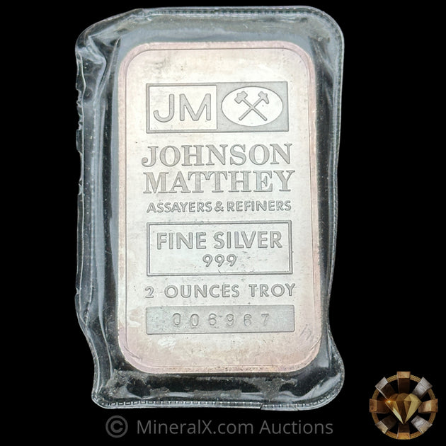 2oz JM Johnson Matthey Vintage Silver Bar – MineralX