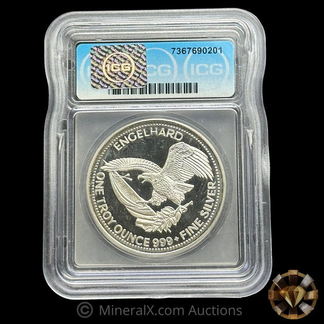 1oz 1986 Engelhard Proof Prosepector Vintage Silver Coin ICG PR65 ...