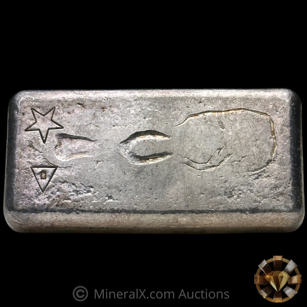 10oz W H Foster "No Serial" Variety Vintage Silver Bar With Star & Dea ...