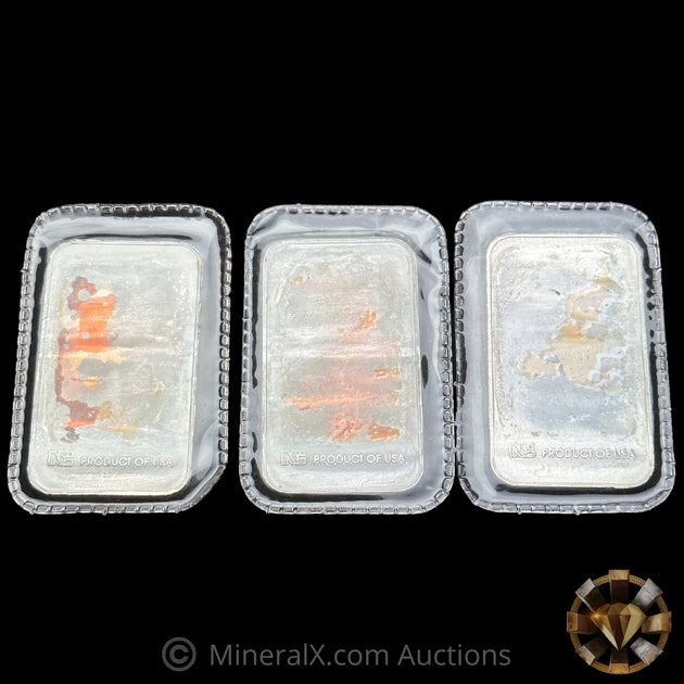 x3 1oz National Refiners & Assayers Vintage Silver Bars In Seals – MineralX