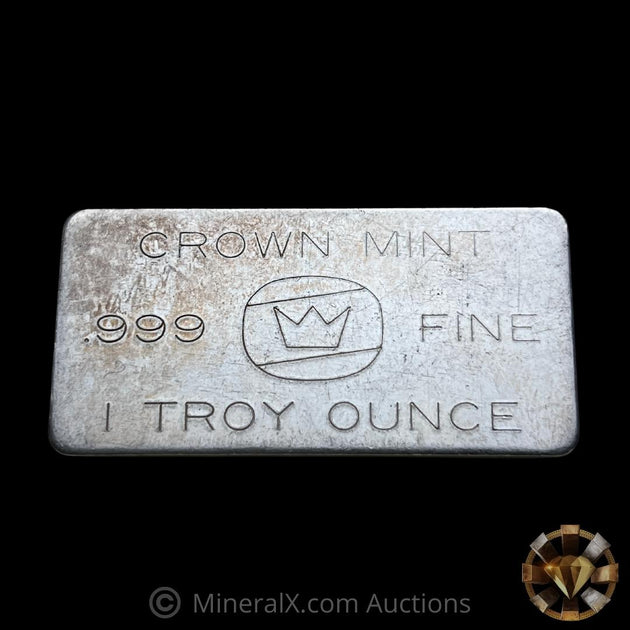 Crown Mint 1oz Vintage Silver Bar – MineralX