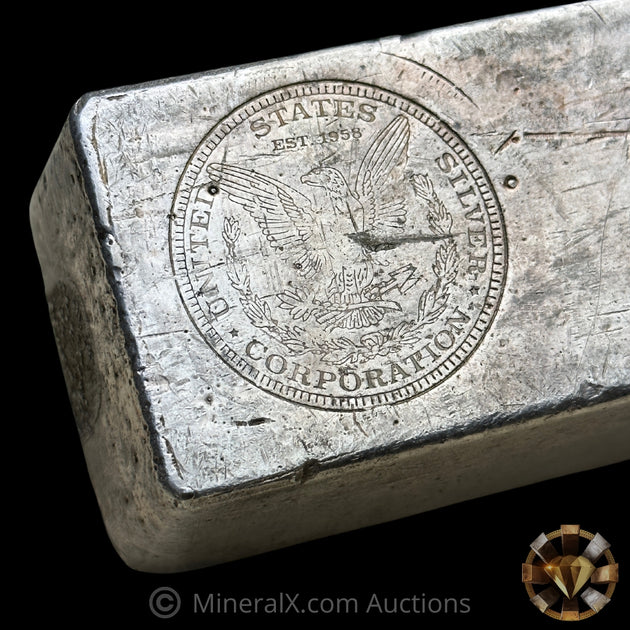 101.50oz US Silver Corporation USSC Morgan Vintage Poured Silver Bar ...