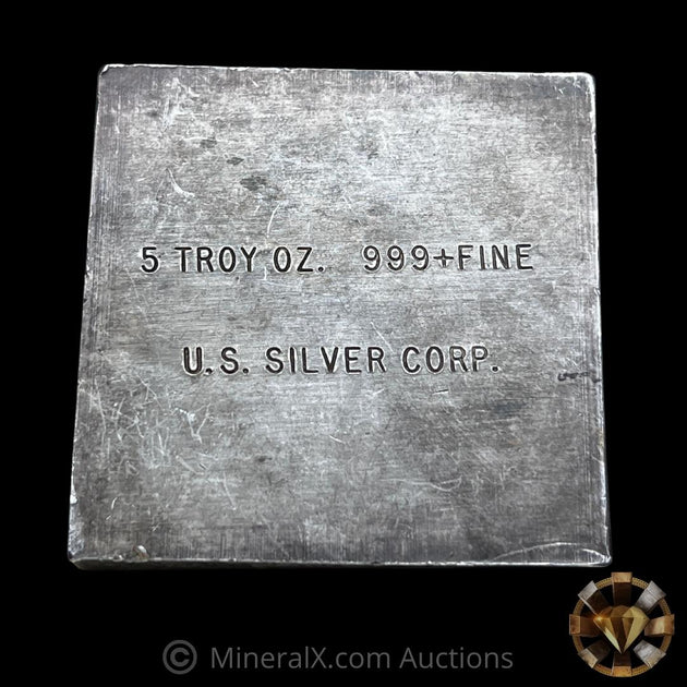 US Silver Corp 5oz Vintage Silver Bar – MineralX