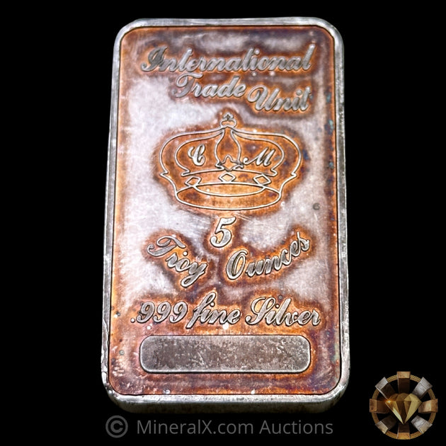 5oz California Crown Mint CCM Vintage Pressed Silver Bar – MineralX
