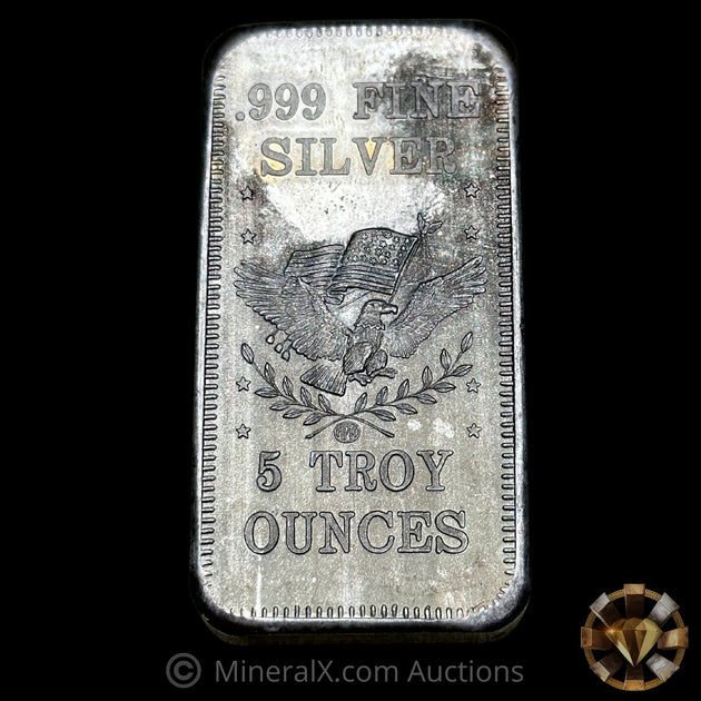 5oz Pioneer Round Up Vintage Pressed Silver Bar – MineralX