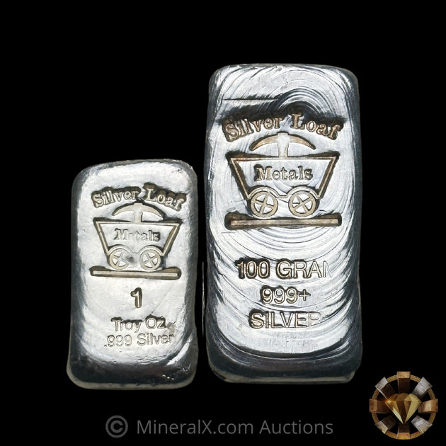 1oz & 100g Silver Loaf Metals Poured Silver Bars – MineralX
