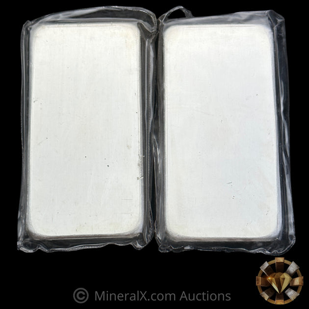 x2 10oz Johnson Matthey JM Blank Back Sequential Serial Vintage Silver ...