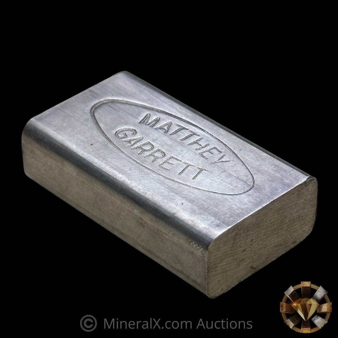 2oz Matthey Garrett Bisley Jubilee Vintage Extruded Silver Bar Mint Wi ...