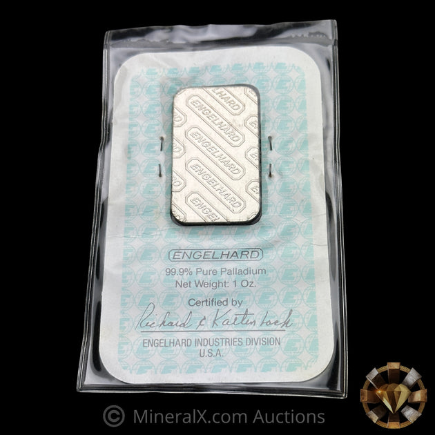 1oz Engelhard Palladium Pd Vintage Red White & Blue Label Sealed In Fa ...