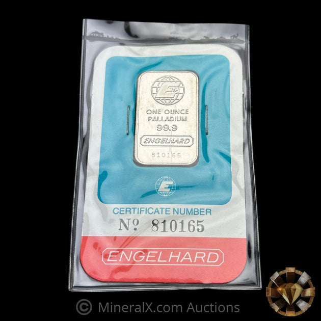 1oz Engelhard Palladium Pd Vintage Red White & Blue Label Sealed In Fa ...